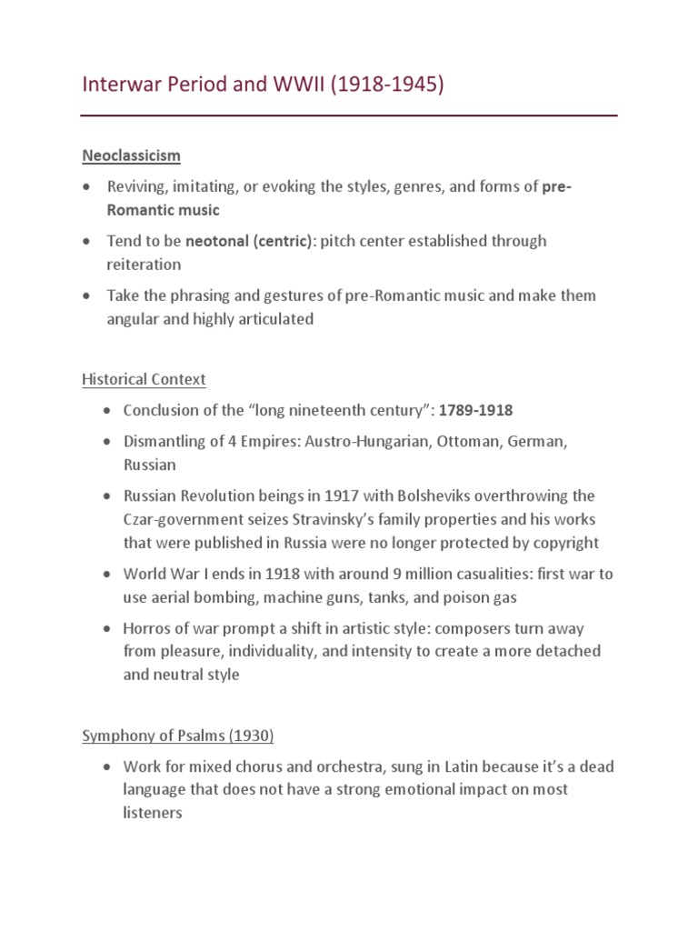 Interwar Period and WWII | Download Free PDF | Performing Arts ...