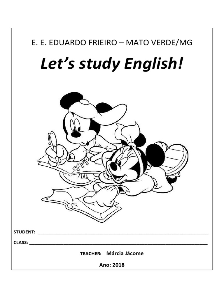 Capa Caderno Ingles