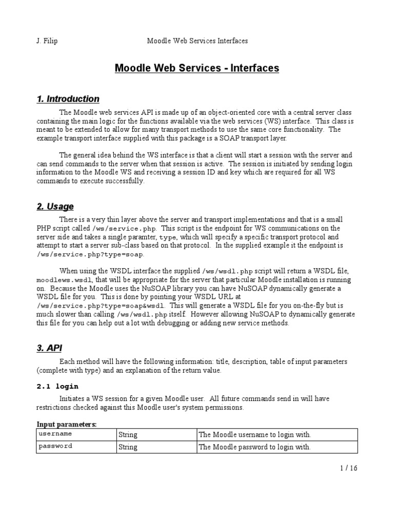 Moodle Web Services API - Interfaces | PDF | Application Programming Interface | Class (Computer ...