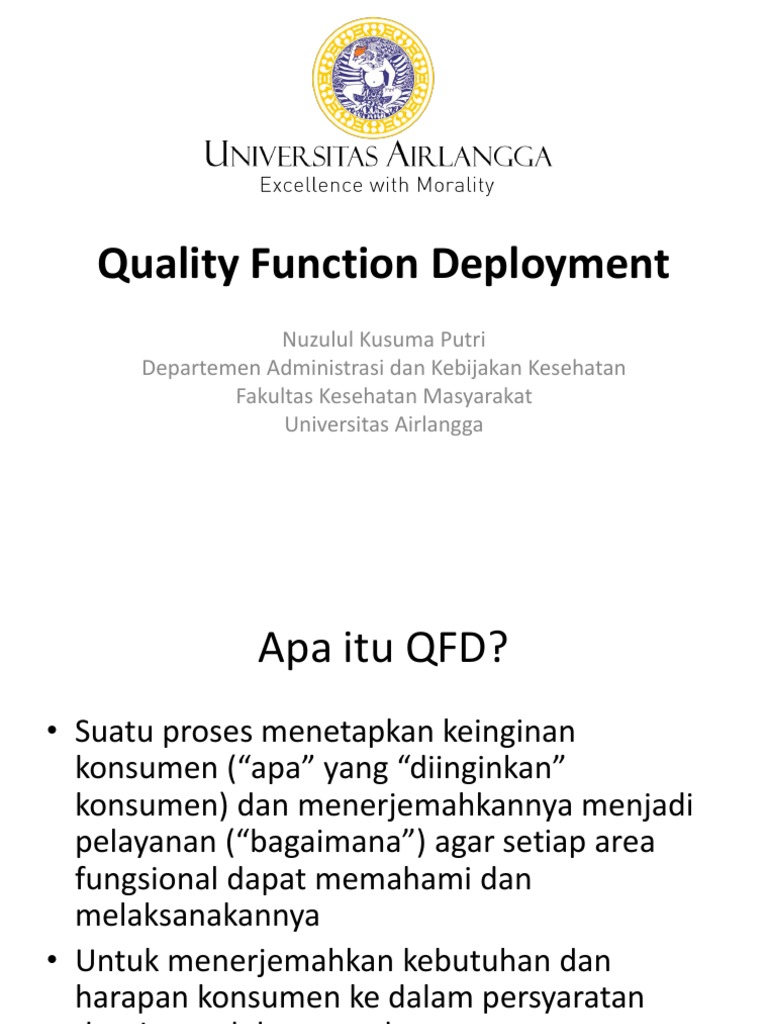Quality Function Deployment | PDF