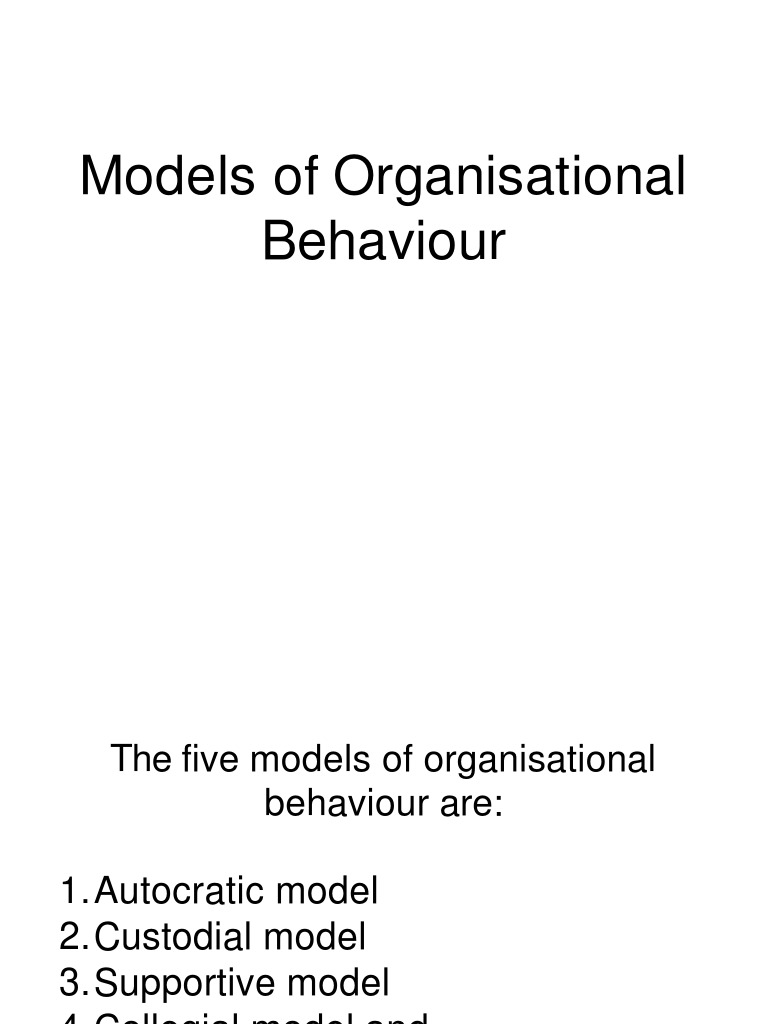 Models of Organisational Behaviour | Download Free PDF | Employment ...