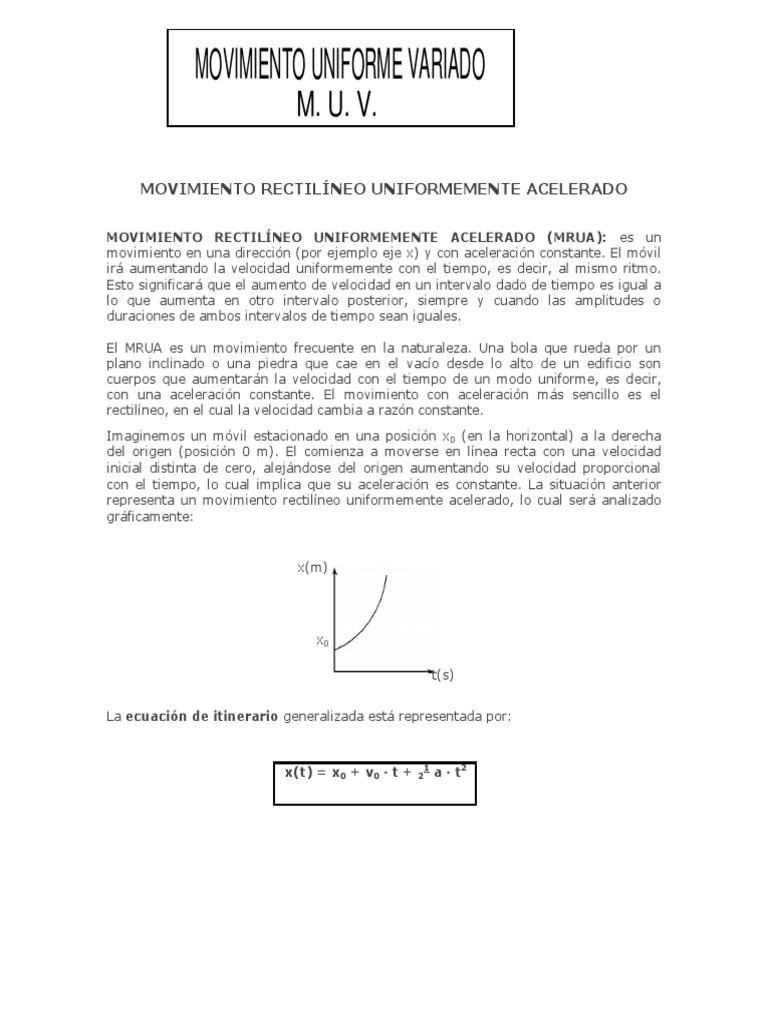 Análisis del movimiento rectilíneo uniformemente acelerado y retardado ...