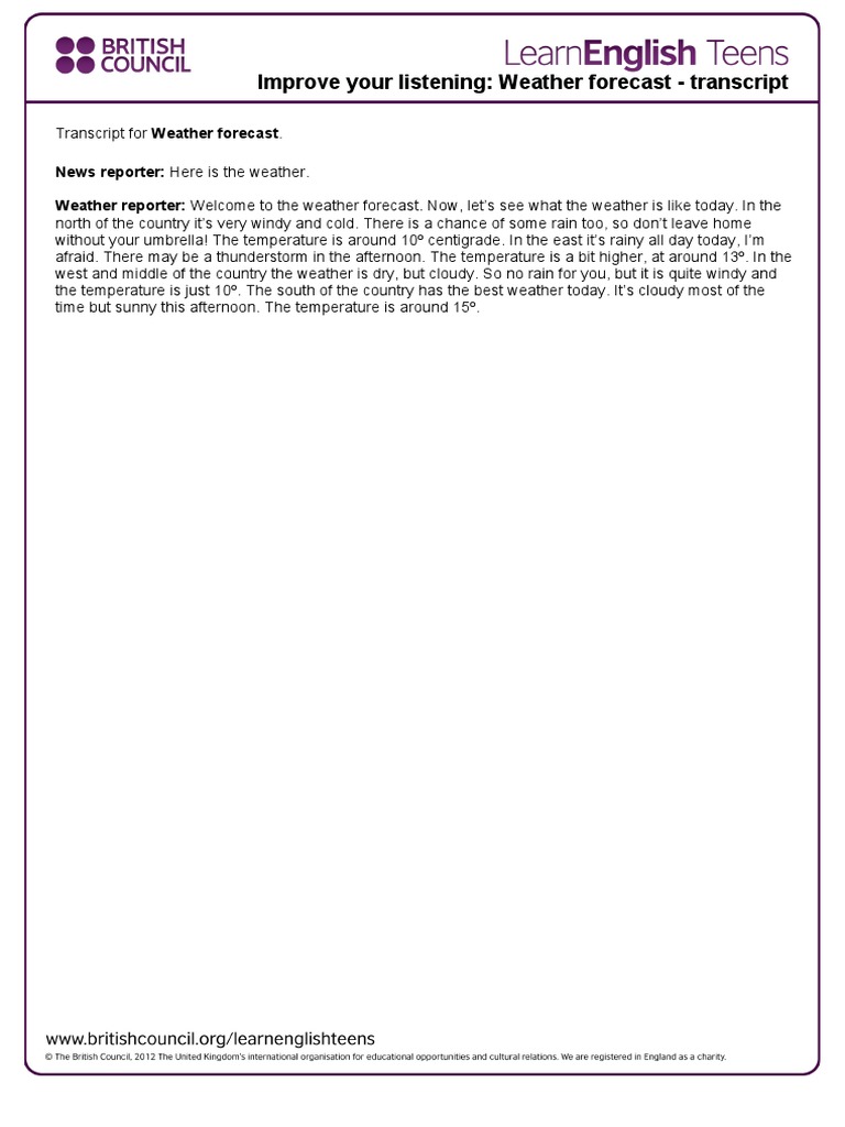 Weather Forecast - Transcript 4 PDF | PDF