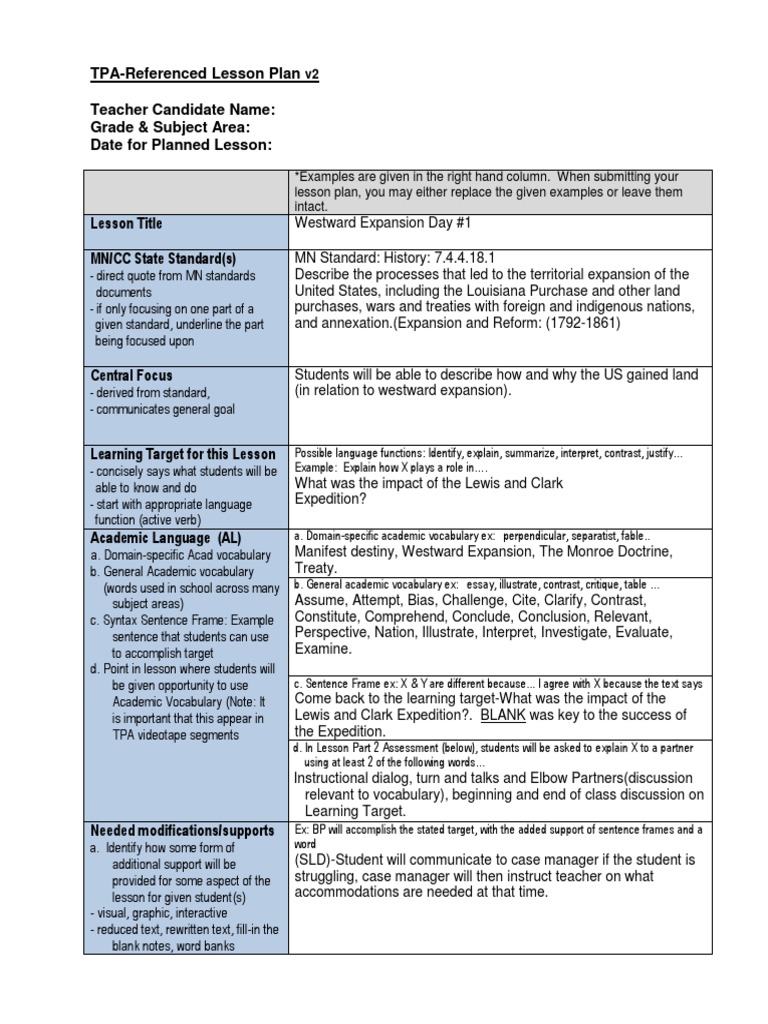 Edtpa Lesson Plan 1 | Download Free PDF | Educational Assessment | Teachers