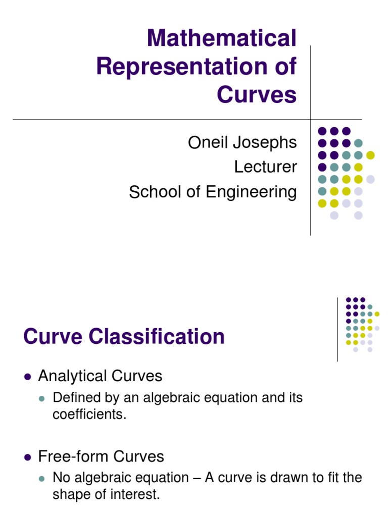 Mathematical Representation of Curves: Oneil Josephs Lecturer School of ...