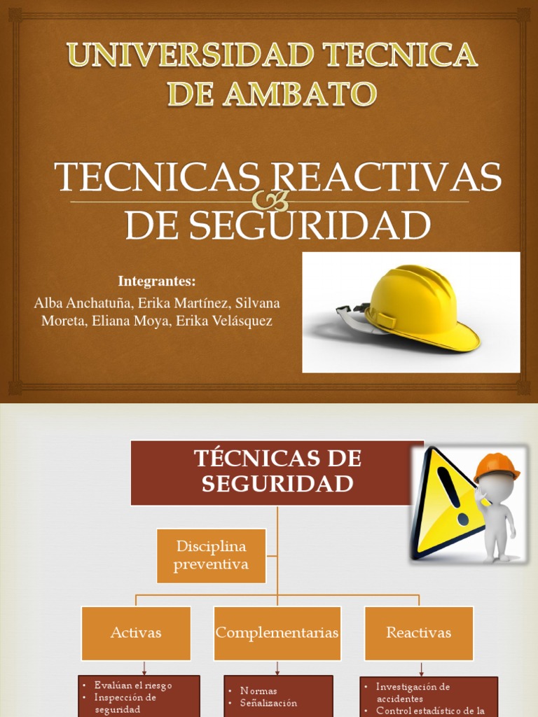 Técnicas Reactivas en Seguridad Laboral | PDF | Accidentes | Riesgo