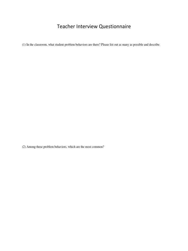 Teacher Interview Questions | PDF | Career & Growth