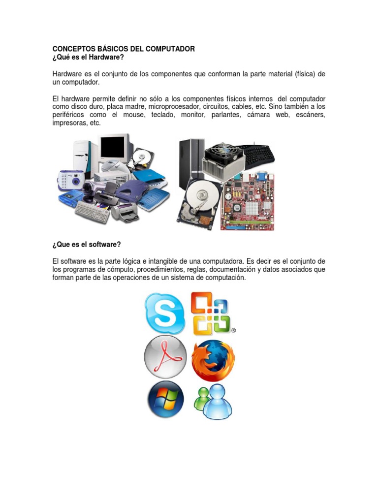 Conceptos Básicos Del Computador | PDF | Hardware de la computadora ...