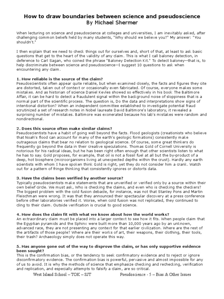 How To Draw Boundaries Between Science and Pseudoscience | PDF | Pseudoscience | Creationism