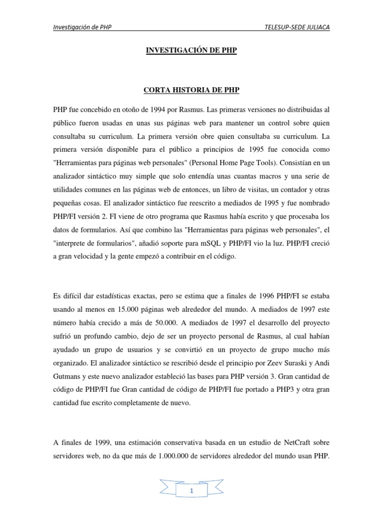Investigación de PHP | Descargar gratis PDF | Php | Servidor web