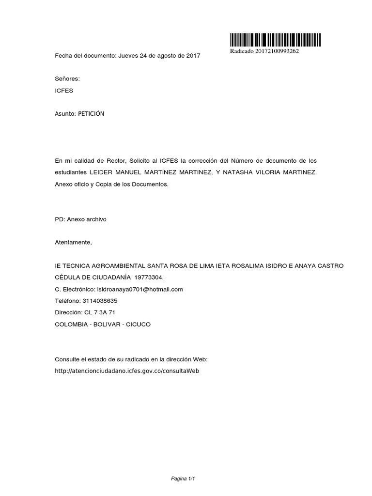 Carta Icfes | PDF