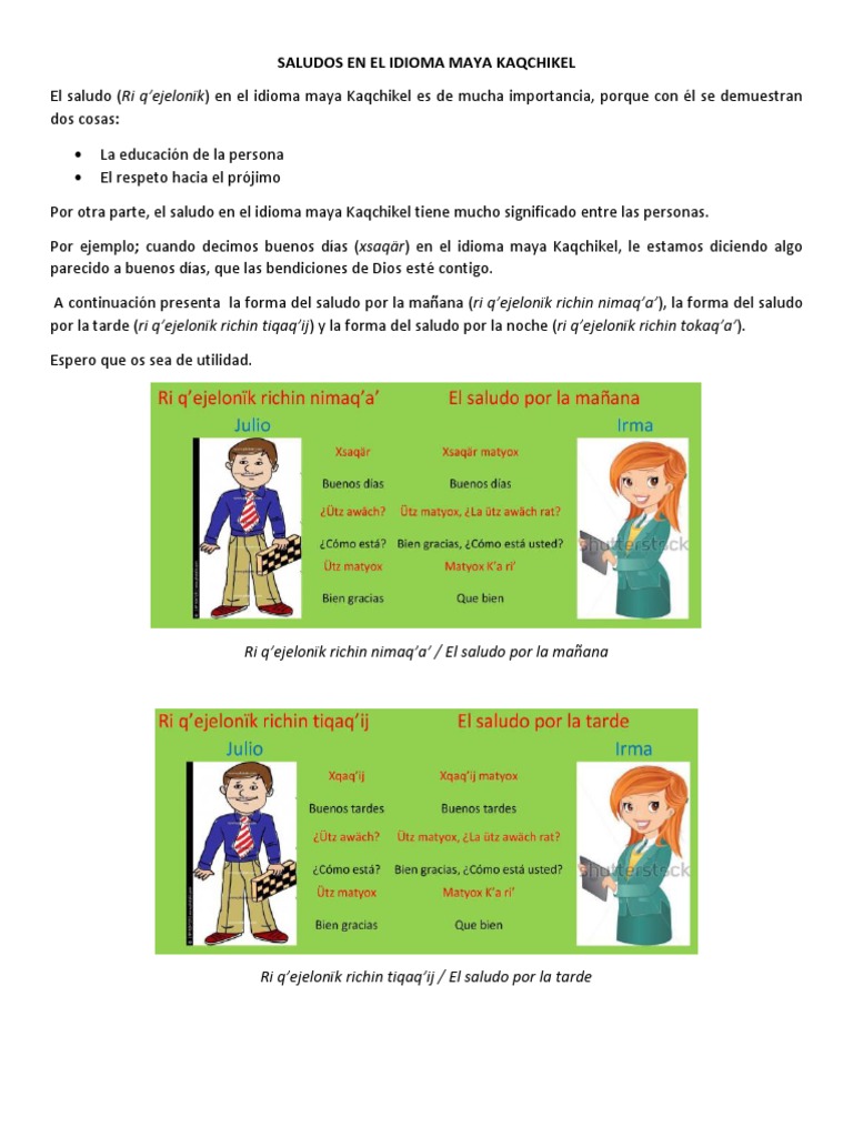 Saludos en El Idioma Maya | PDF
