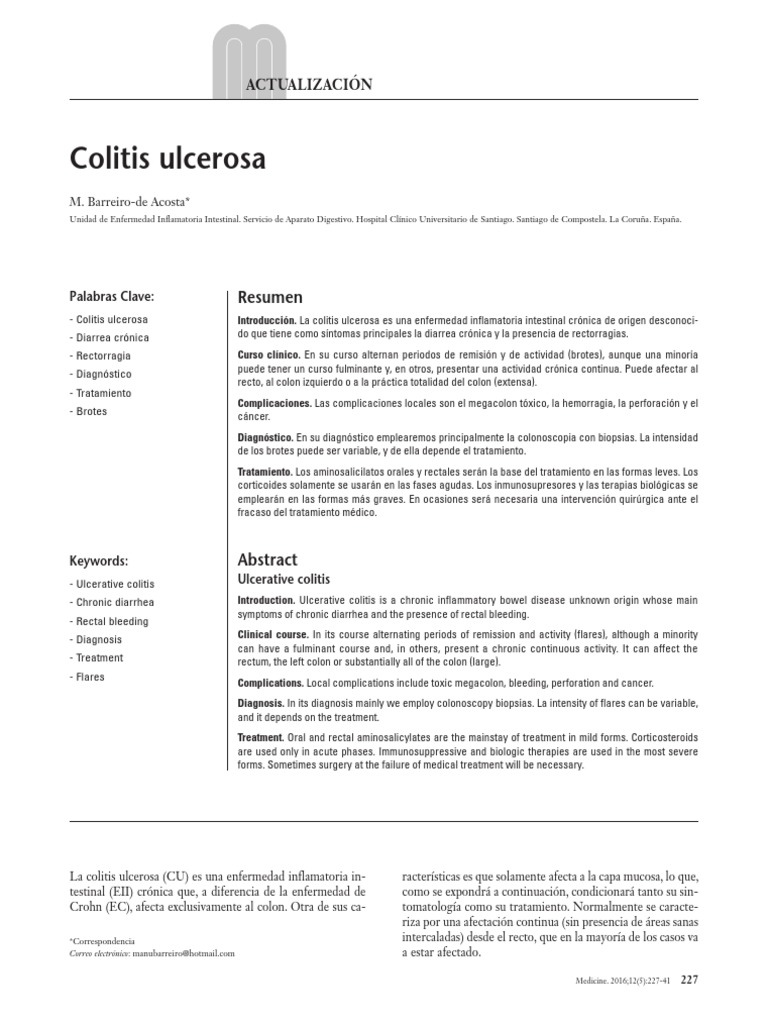 Colitis Ulcerosa: Diagnóstico y Tratamiento | PDF | Cáncer colonrectal ...