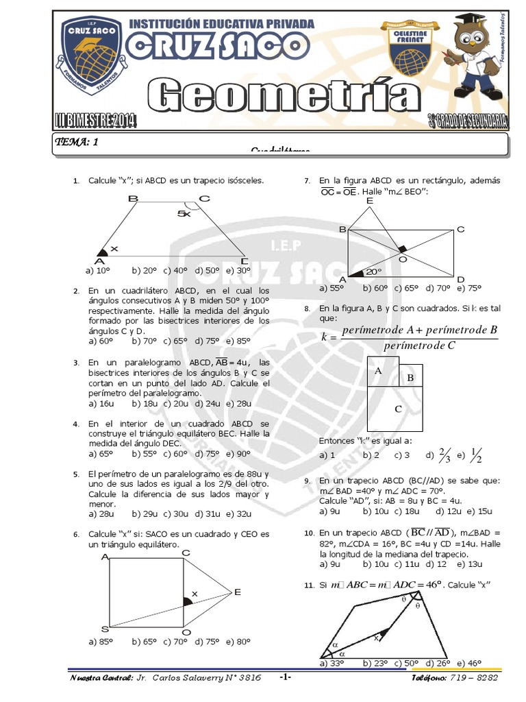 Geometria - 3er Año - III Bimestre | PDF | Triángulo | Geometría Convexa