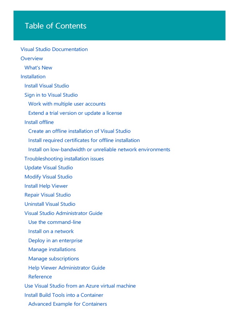 Visual Studio Documentation | Download Free PDF | Microsoft Visual ...