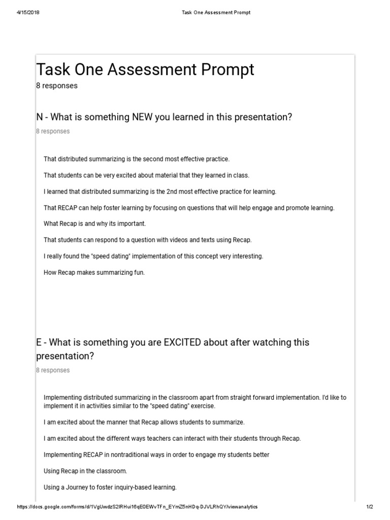Task One Assessment Prompt | PDF | Educational Assessment | Classroom