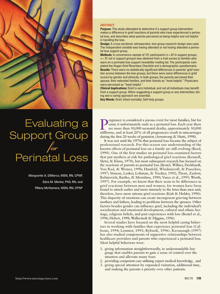 (2001) Evaluating A Support Group For Perinatal Loss | PDF | Support ...