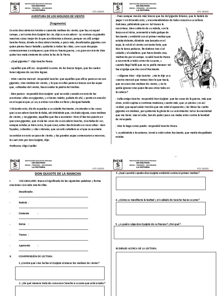 Aventura de Los Molinos de Viento | PDF | Don Quijote | Personas