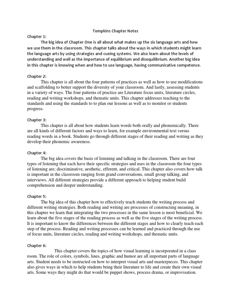 Tompkins Chapter Notes | PDF | Poetry | Reading (Process)