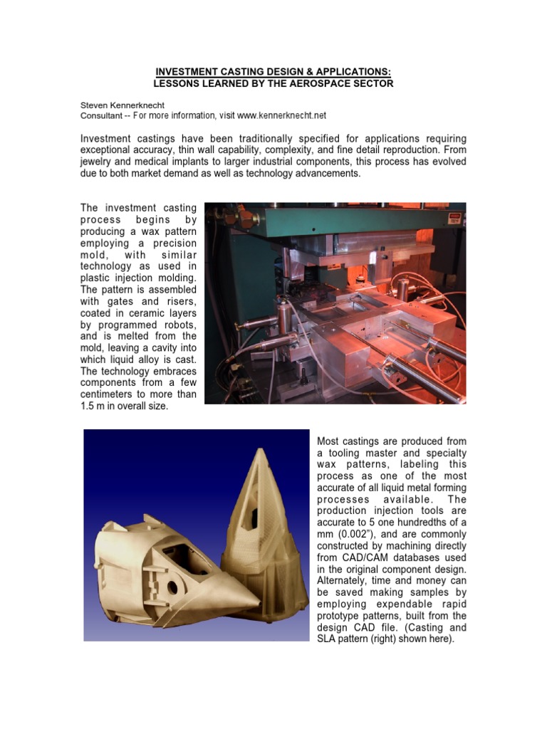 Leveraging Investment Casting for Aerospace Structural Applications ...