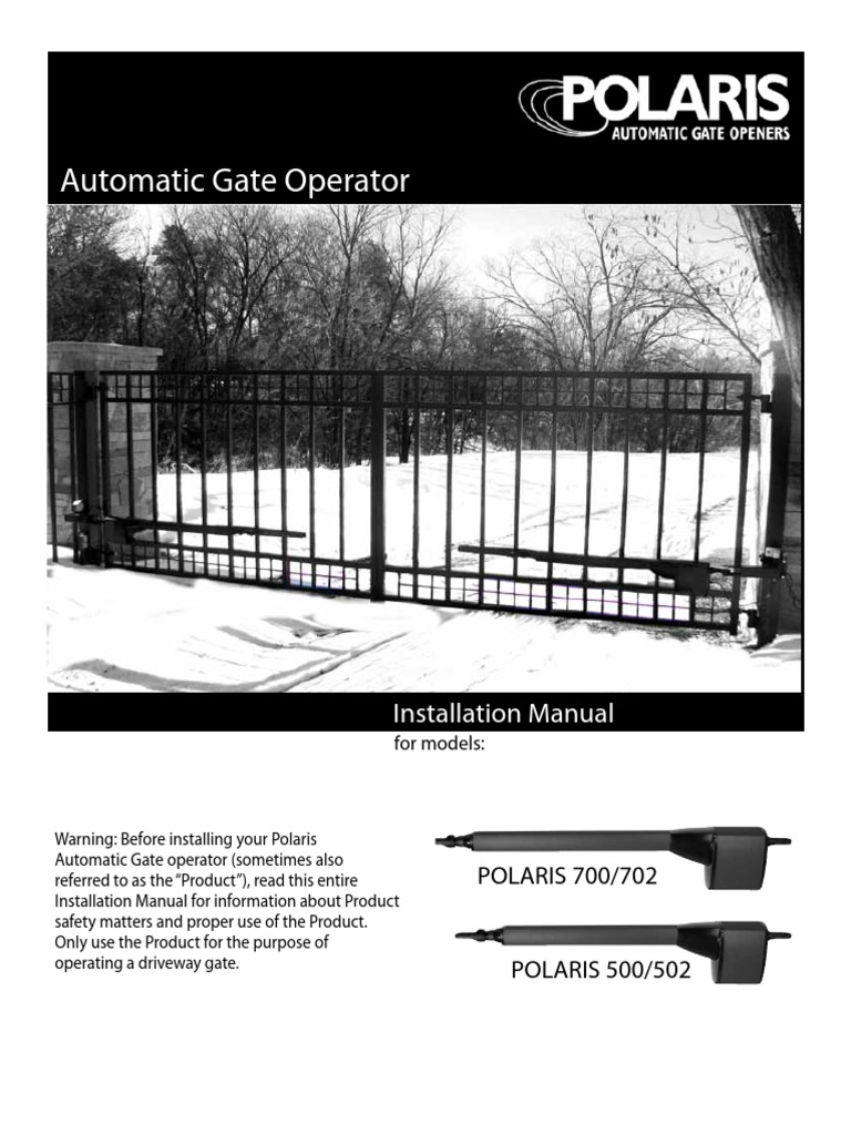 Polaris 500,700 Swing Gate Opener - InstallationManual1 PDF | PDF ...