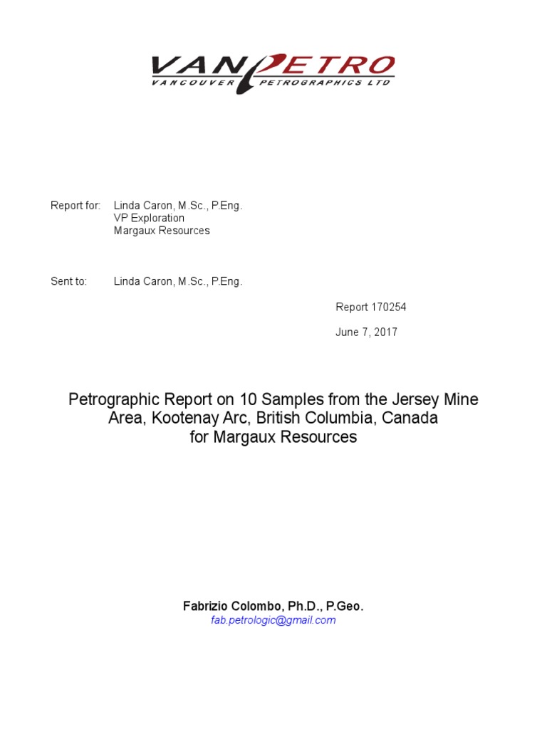Petrographic Report | PDF | Minerals | Calcite