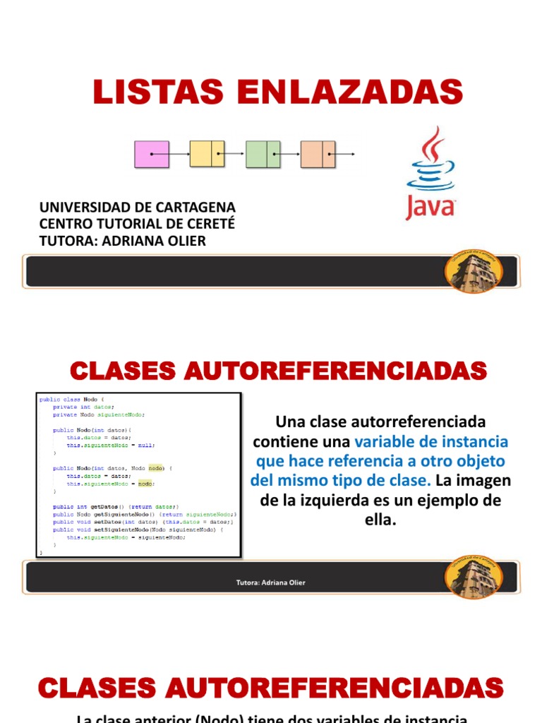 Listas Enlazadas en Java | PDF | Objeto (informática) | Gestión de ...