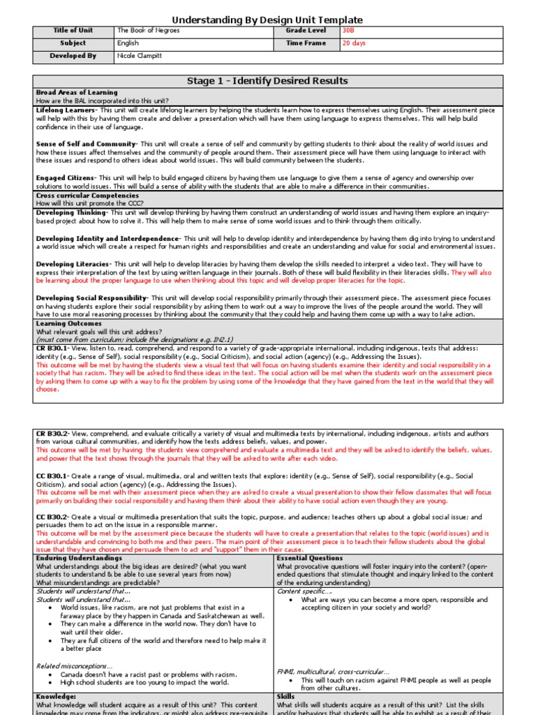 Unit Plan Revised | PDF | Educational Assessment | Classroom