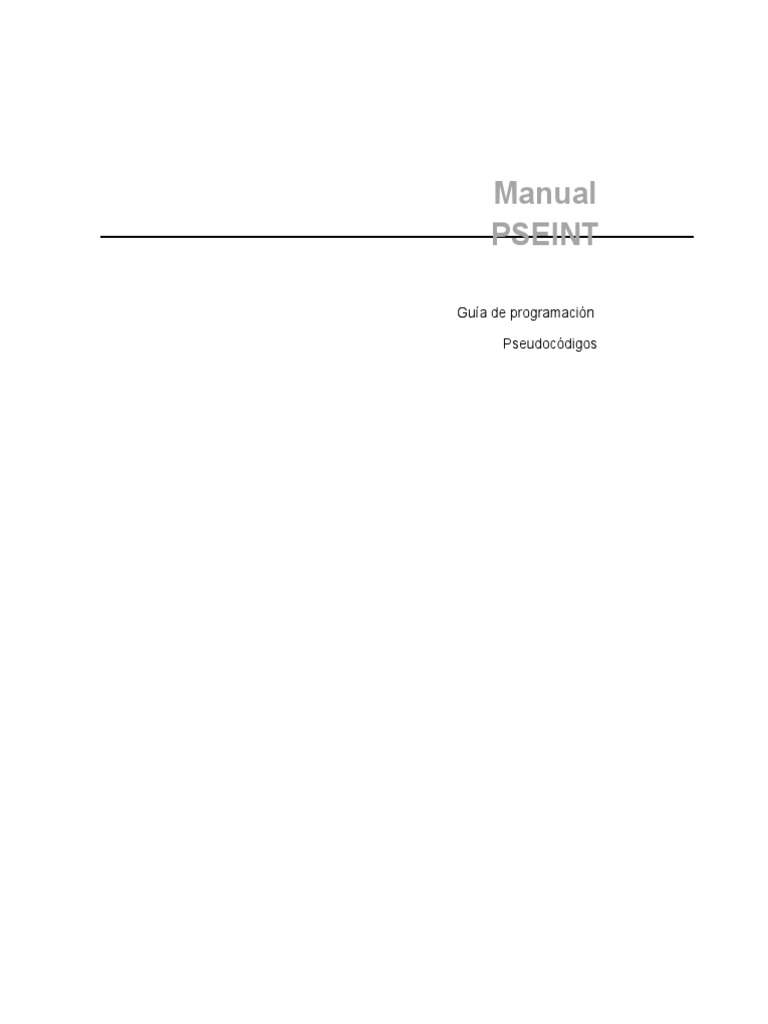 Tutorial PSEINT | PDF | Lenguaje de programación | Programa de computadora