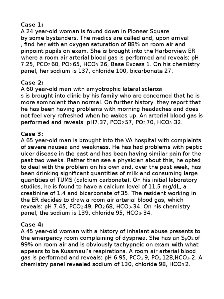 ABG Questions | PDF | Bicarbonate | Breathing