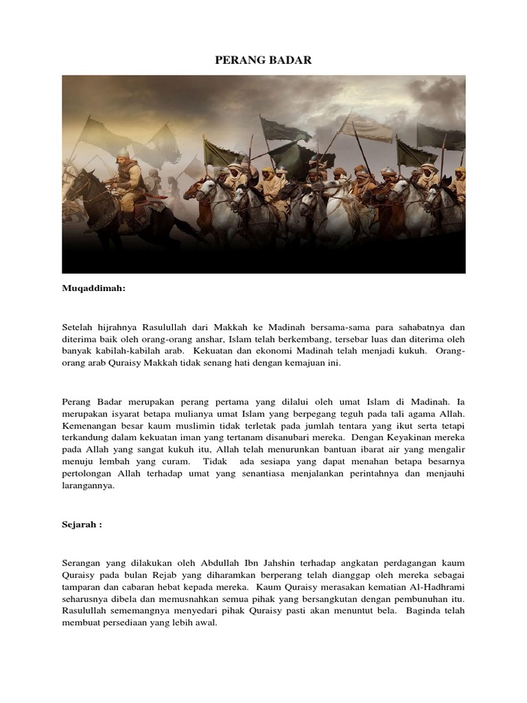 Sejarah Perang Badar dan Sahabatnya | PDF | Agama & Spiritualitas
