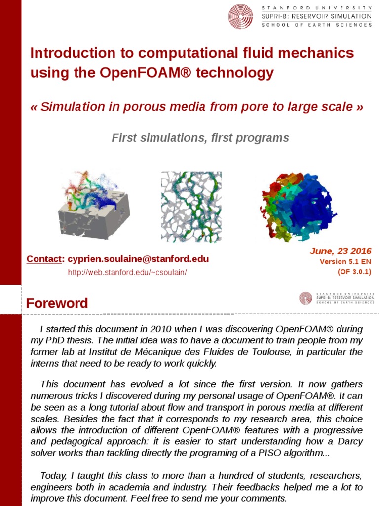 OPENFOAM FORMATION v5-1-EN PDF | PDF | Fluid Dynamics | Diffusion