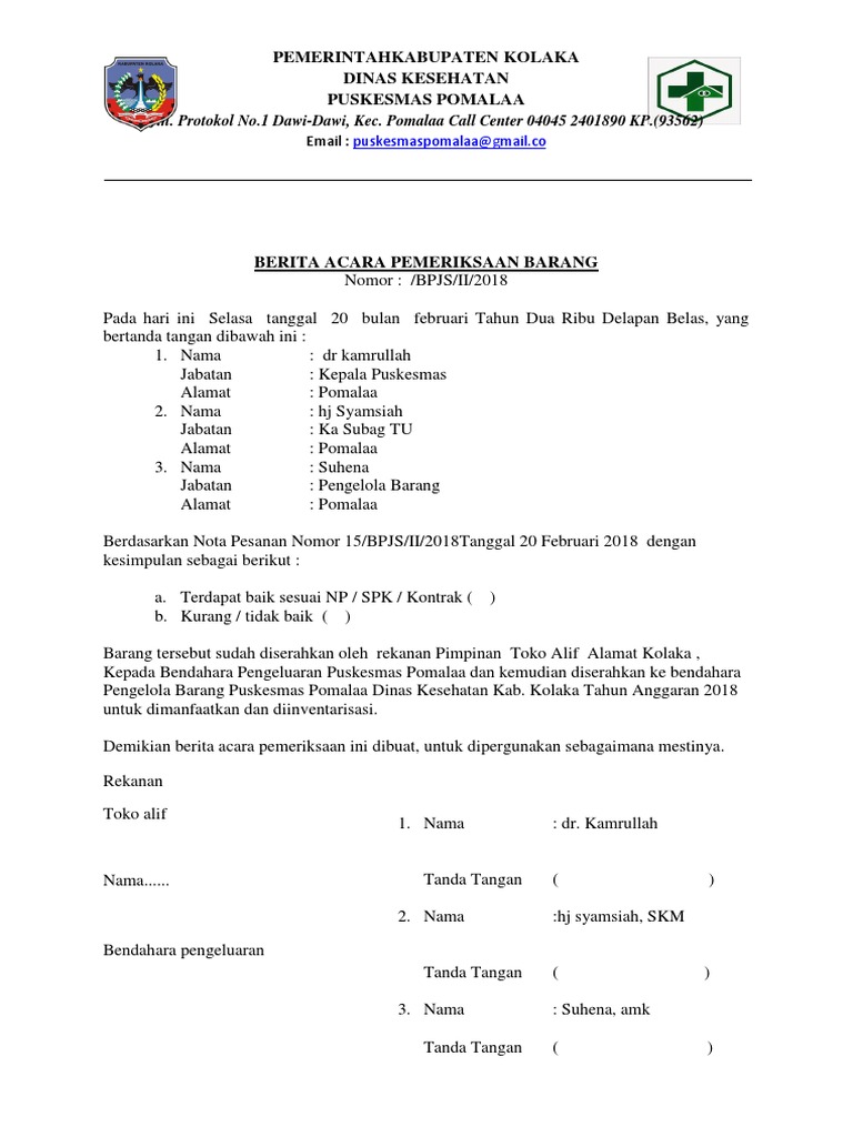 BAP (Berita Acara Pemeriksaan) | PDF