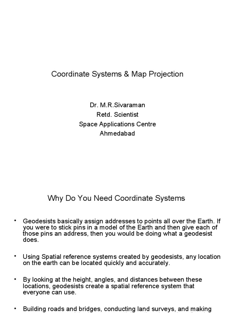 Coordinate Systems & Map Projection | PDF | Cartesian Coordinate System ...