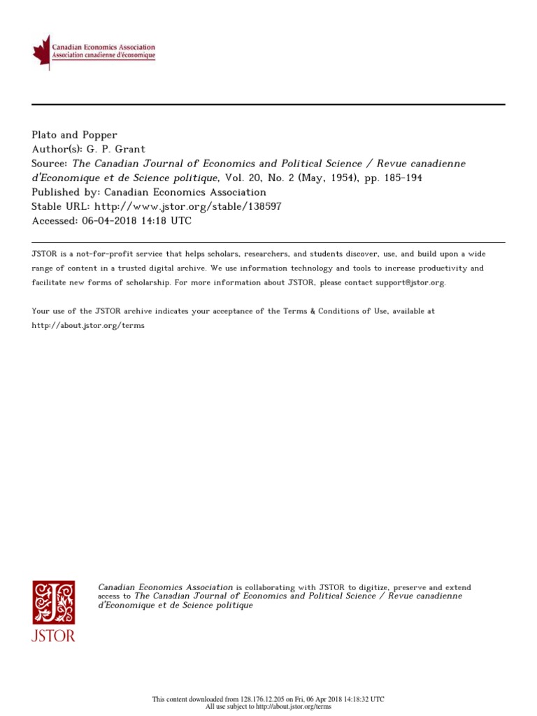 Plato Und Popper | PDF | Karl Popper | Plato