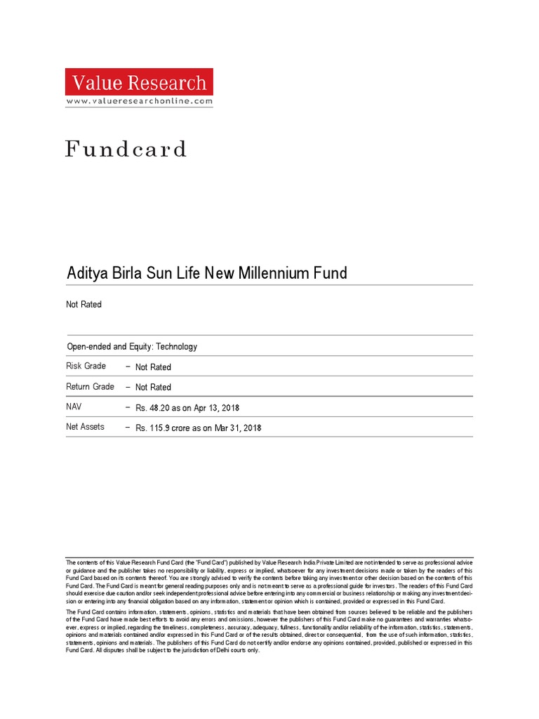 Aditya Birla Sun Life New Millennium Fund - Technology Equity Fund ...