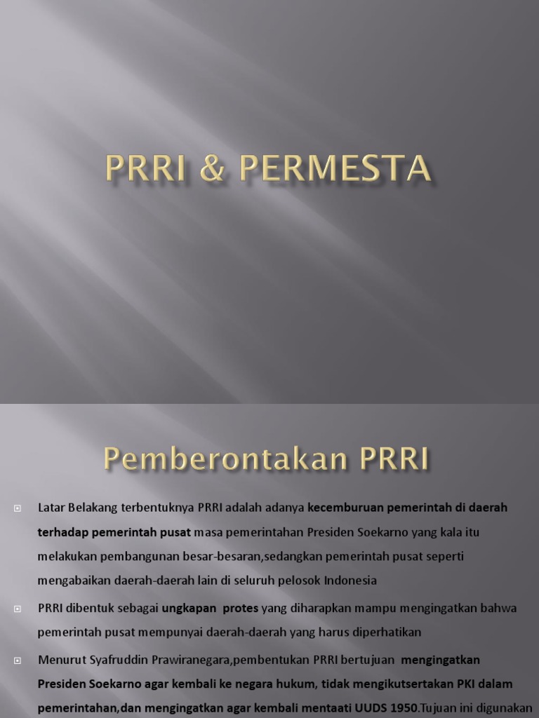 Prri & Permesta | PDF
