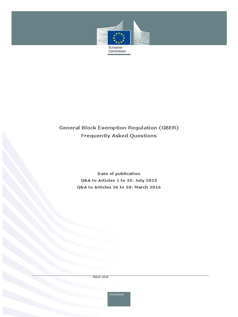 GBER FAQs and Implementation Guide | PDF | Internal Rate Of Return | Aids