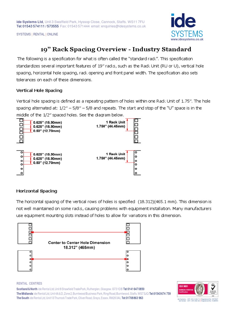 19 Inch Rack Industry Standard | PDF | Manufactured Goods | Equipment