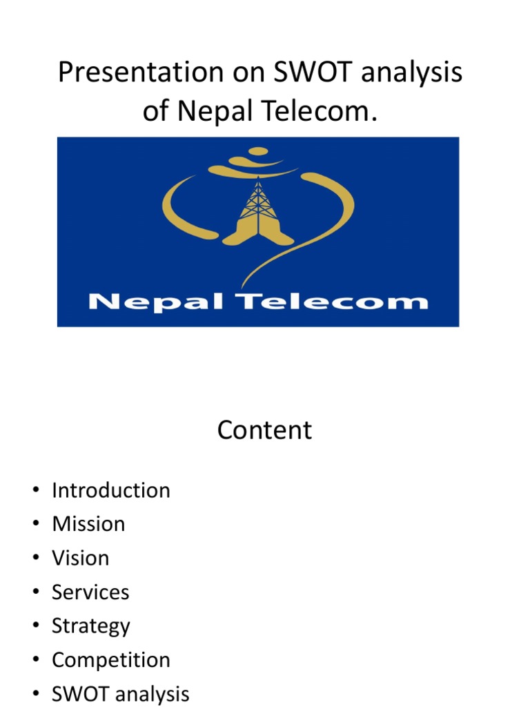 Presentation On SWOT Analysis of Nepal Telecom | PDF