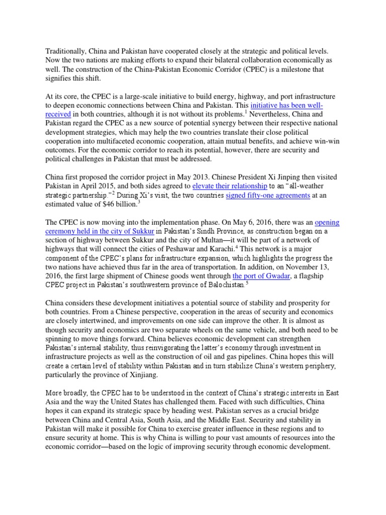 Essay On CPack | PDF | Pakistan | China