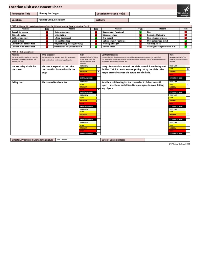 Location Risk Assessment - Jasons House | PDF | Hazards | Risk