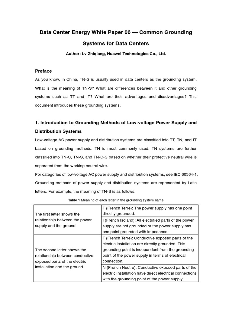 (Data Center Energy White Paper 06) Common Grounding Systems For Data ...
