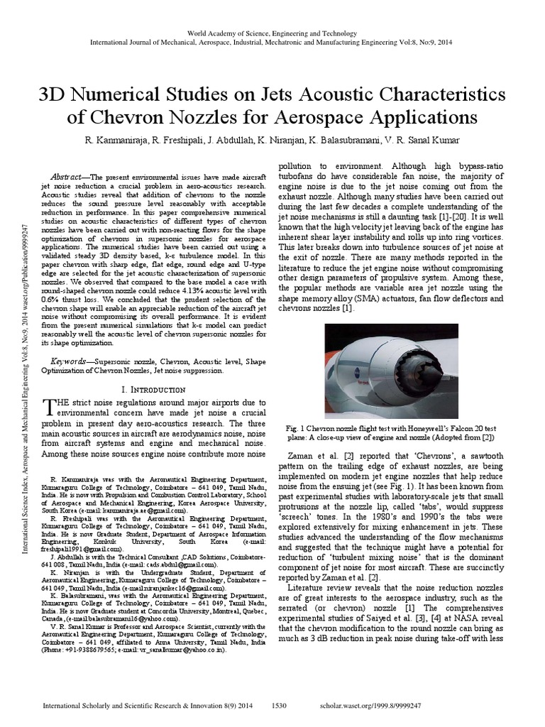 Chevron Nozzle Acoustic Optimization Study | PDF | Jet Engine | Nozzle