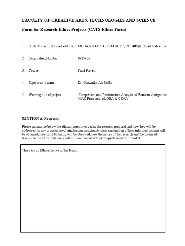 Ethics Form | PDF | Consent | Informed Consent