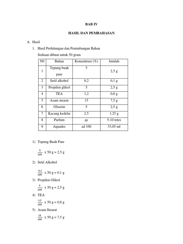 Bab IV Bab V Body Scrub Cream | PDF
