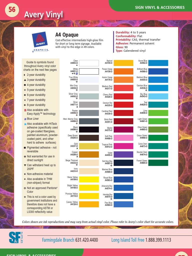 AVERY Vynyl | PDF | Blue | Color