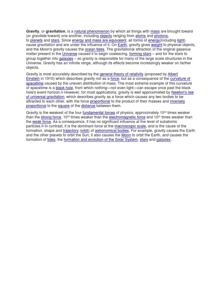 Understanding Gravity and Its Effects | PDF