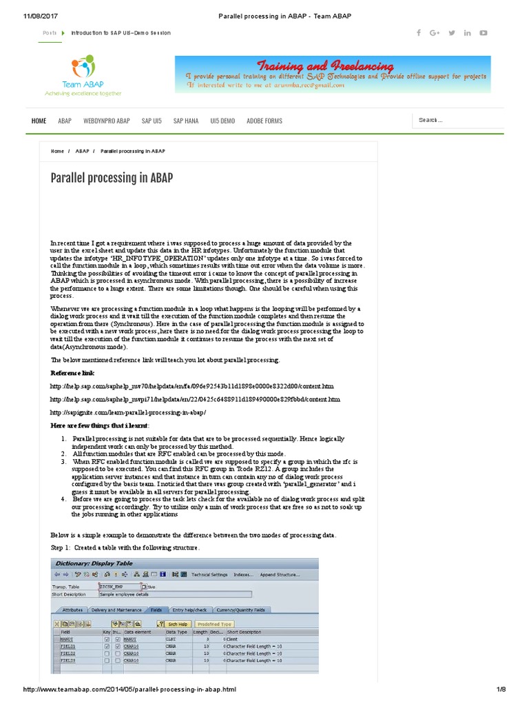 Parallel Processing in ABAP - Team ABAP | PDF | Subroutine | Computer Programming