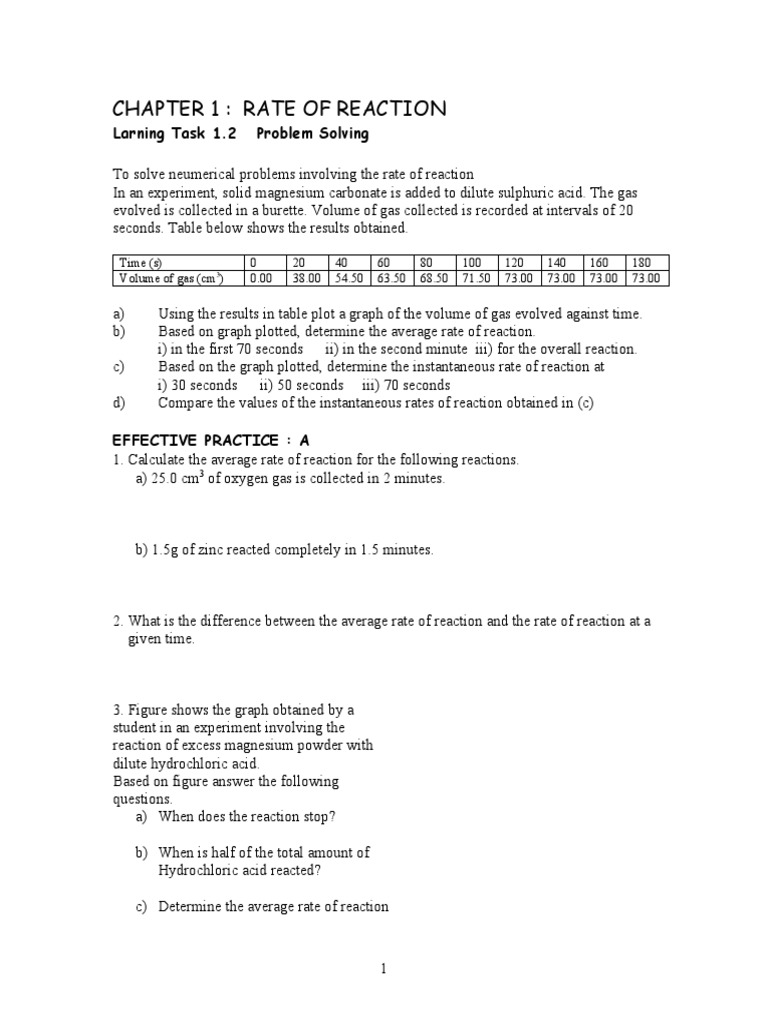 Chemistry Reaction Rates Guide | PDF | Redox | Rust